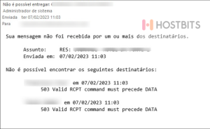 Como resolver o erro ao enviar e-mails 503 Valid RCPT command must ...